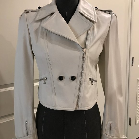 Jason Wu | Jackets & Coats | Jason Wu White Leather Moto Jacket | Poshmark